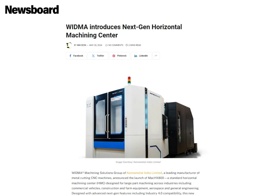 Media Coverage - Widma - Machineering Simplified